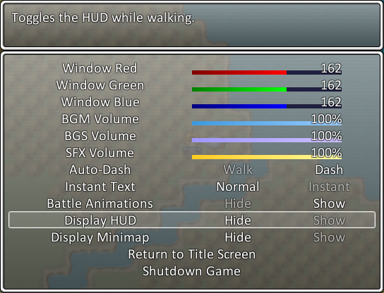 Yanfly System Options Help: Add Window Opacity Slider | RPG Maker Forums